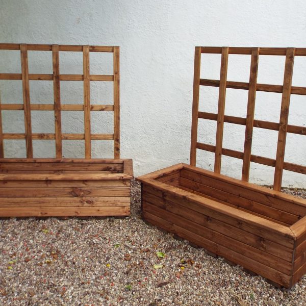 2pc LARGE KENSINGTON (Trellis) Trough Set - Timber Furniture