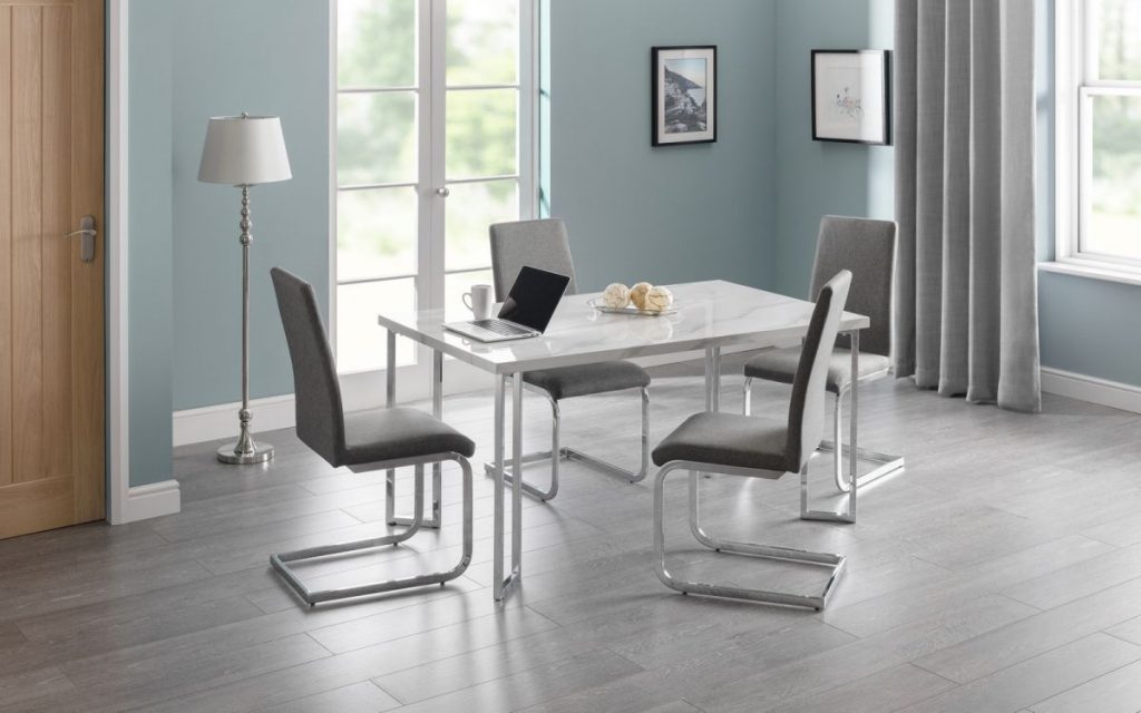 POSITANO MARBLE & CHROME DINING TABLE - Timber Furniture