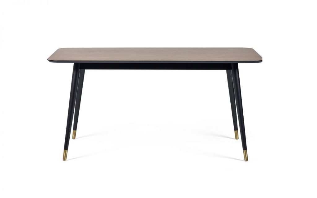 FINDLAY RECTANGULAR DINING TABLE - WALNUT & BLACK - Timber Furniture